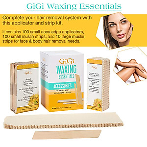 GIGI Wax Essentials, Applicators & Muslin Strips for Face & Body