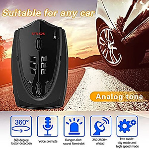 DAVITU Remote Controls - STR-525 Radar Detector English Russian Thai Voice Auto Vehicle Speed Alert Warning X K CT La Anti Radar Car Detector - (Color: Black)
