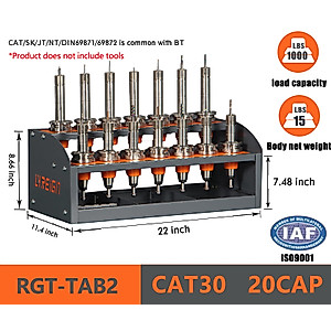 CAT 40 Tool Cart CNC, CNC Tool Holder on Desktop Randomly Placed, CNC Tool Carts Small, CNC Tool Cabinet, Easy and Convenient CNC Tool Storage CNC Tools Cart(CAT40-14CAP)…