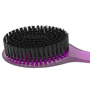 Iconikal Long-Handled Back Bath Brush Scrubber with Charcoal Infused Bristles, Clear and Purple, 2-Pack