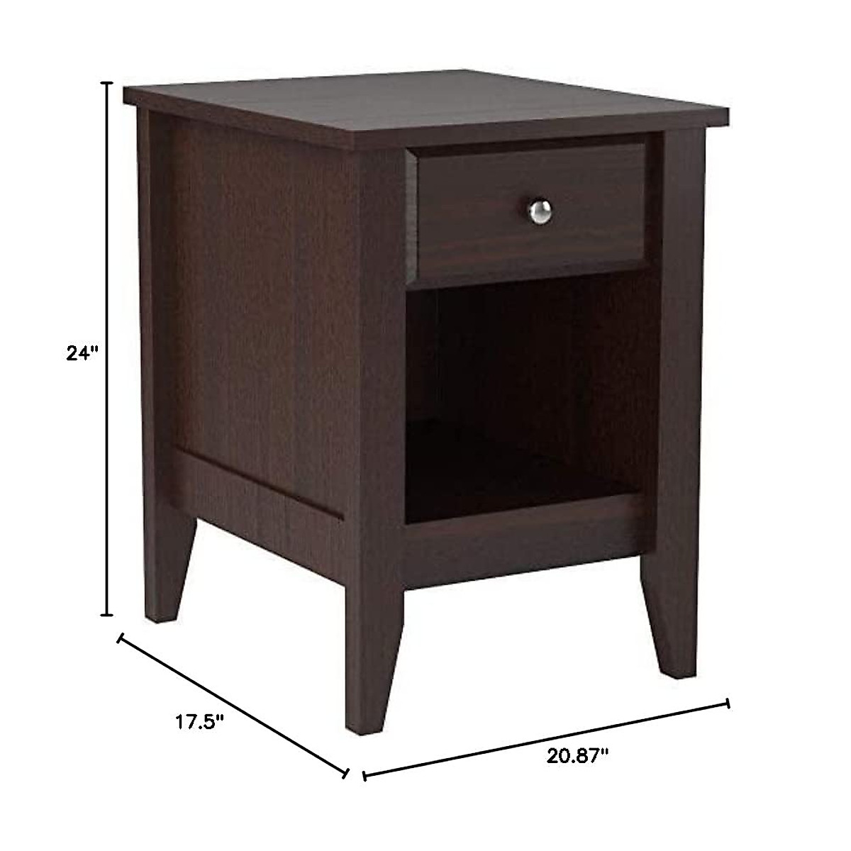 Sauder Night Stand, Jamocha Wood Finish