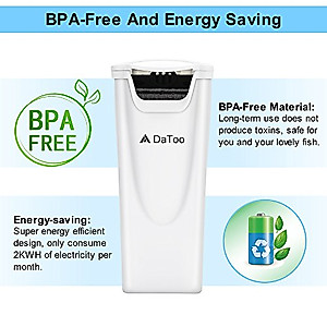 DaToo Aquarium Power Filter in-Tank Ultra Silent Small Fish Tank Filter 3W for Aquarium 1 to 10 Gallon Tank, 1 Yr Warranty