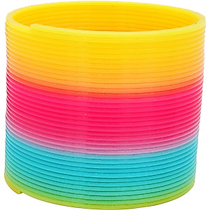 The Dreidel Company Plastic Multicolor Coil Spring, Goody Bag Fillers, Party Favor for Kids, 3" Inches (80mm) (4-Pack)