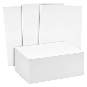 Reskid 100 Pack of White Cardstock - Thick Paper - 5 x 7" Blank Heavy Weight 110lb/14pt Cover Card Stock - Great For Invitations, Announcements and More (5x7, inches)