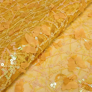 African Sequins Tulle Lace Fabric Nigerian French Butterfly Mesh Lace for Party Prom Dress Sewing 5 Yards/Lot LY3080-18 5Yards#120cm