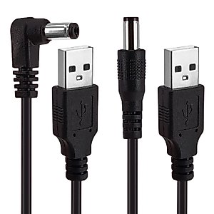 Yeebline USB to DC 5.5x2.1mm Power Cord, 2-Pack 3FT USB 2.0 A Type Male to DC 5.5 x 2.1mm DC 5V Power Plug Charger Connector Charging Adapter Cable