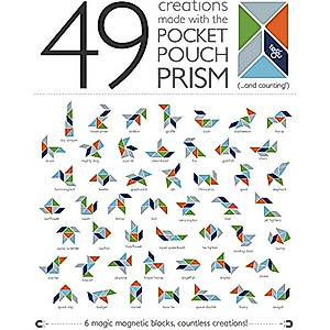 6 Piece Tegu Pocket Pouch Prism Magnetic Wooden Block Set, Blossom