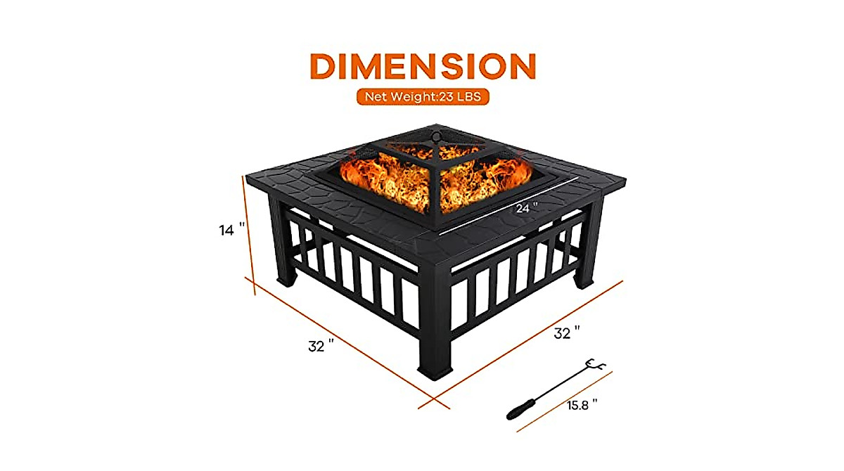 Buy MGHH 32-Inch Smokeless Fire Pit Table for Outdoor Gatherings