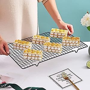 Kyraton Cooling Racks for Baking 1 Pack, Stainless Steel 15.7 X 10 Inch Non Stick Cake Cooling Tray for Roasting, Grilling, Cooking and Drying for Cake Cookies and Meat, Fit Baking Tray& Toaster Oven.