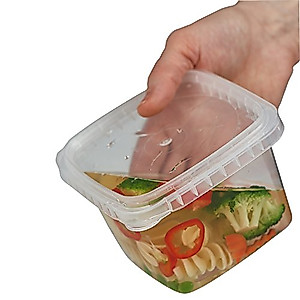 Plastic Deli Containers with Lids 32 Oz- 25 Pack- Square Clear Plastic Containers- Tamper-Proof BPA-Free Take Away Food Containers- Space Saver, Airtight, Freezer Safe Meal Prep Containers