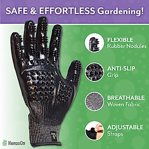HANDSON Gardening Gloves - Cut & Water Resistant Work Gloves for Men & Women - Heavy Duty Garden Gloves for Outdoor Yard Work - Gardening Supplies for Gardeners & Landscapers (Large, 1 Pair)