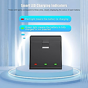 3-Pack Hero 11 Replacement Batteries Compatible with GoPro Hero 11 Hero 10 Hero 9 Black Camera, 3-Channel Battery Charger for GoPro Hero 11/10/ 9 Battery (New Upgrade)