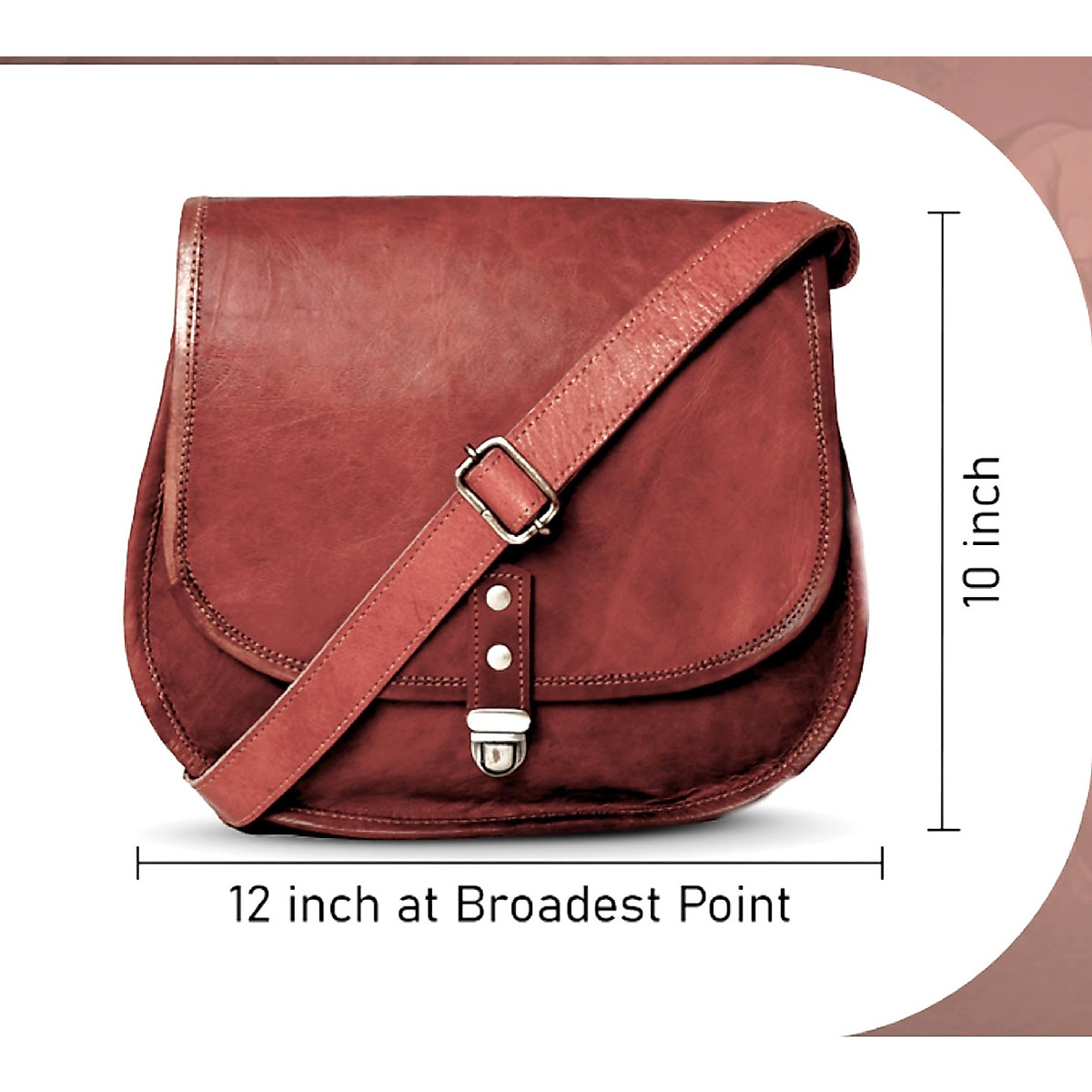 Firu-Handmade 12 inches Vintage Style Brown Leather Crossbody Bag Messenger Satchel Tablet Bag for Men and Women