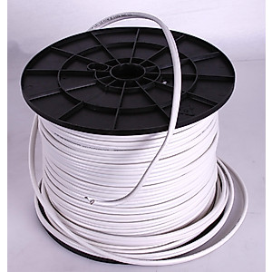 FIVE STAR Cable 500 ft. RG59 Siamese CCTV Combo Coaxial Cable - 20AWG RG59 Video + 18/2 18AWG Power for Surviellance Security System (500 Ft, White)