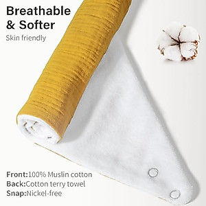 NISXABEBE Muslin Baby Bibs,Baby Bandana Drool Bibs 100% Cotton for Baby Boy Girl,Solid Colors Bib for Drooling Teething 6 Pack (unisex)