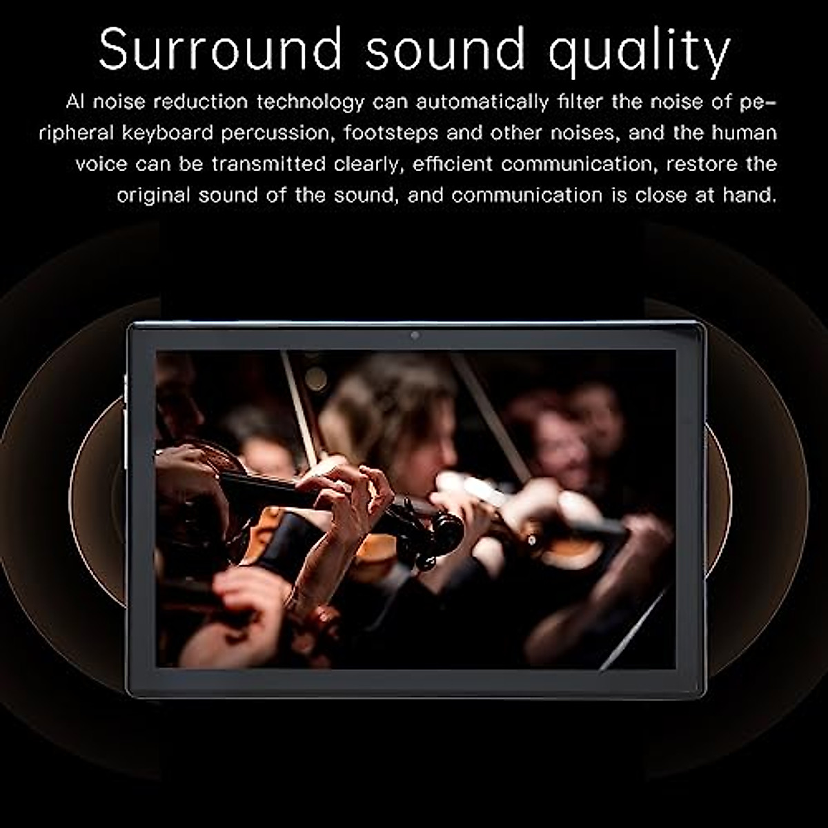 jerss 10.1 Inch Tablet 5G WiFi 8GB 256GB 2 in 1 100-240V Night Reading Mode Tablet PC with Keyboard for Ruggedness (US Plug)