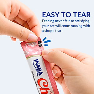 INABA Churu Cat Treats, Grain-Free, Lickable, Squeezable Creamy Purée Cat Treat/Topper with Vitamin E & Taurine, 0.5 Ounces Each Tube, 24 Tubes (4 per Pack), Chicken with Shrimp Recipe