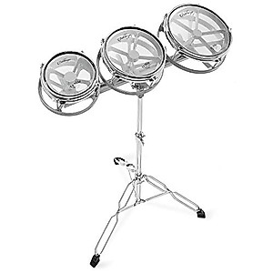 Ashthorpe Roto Tom Drum Set with Stand - 6", 8", 10" Toms with Remo Heads