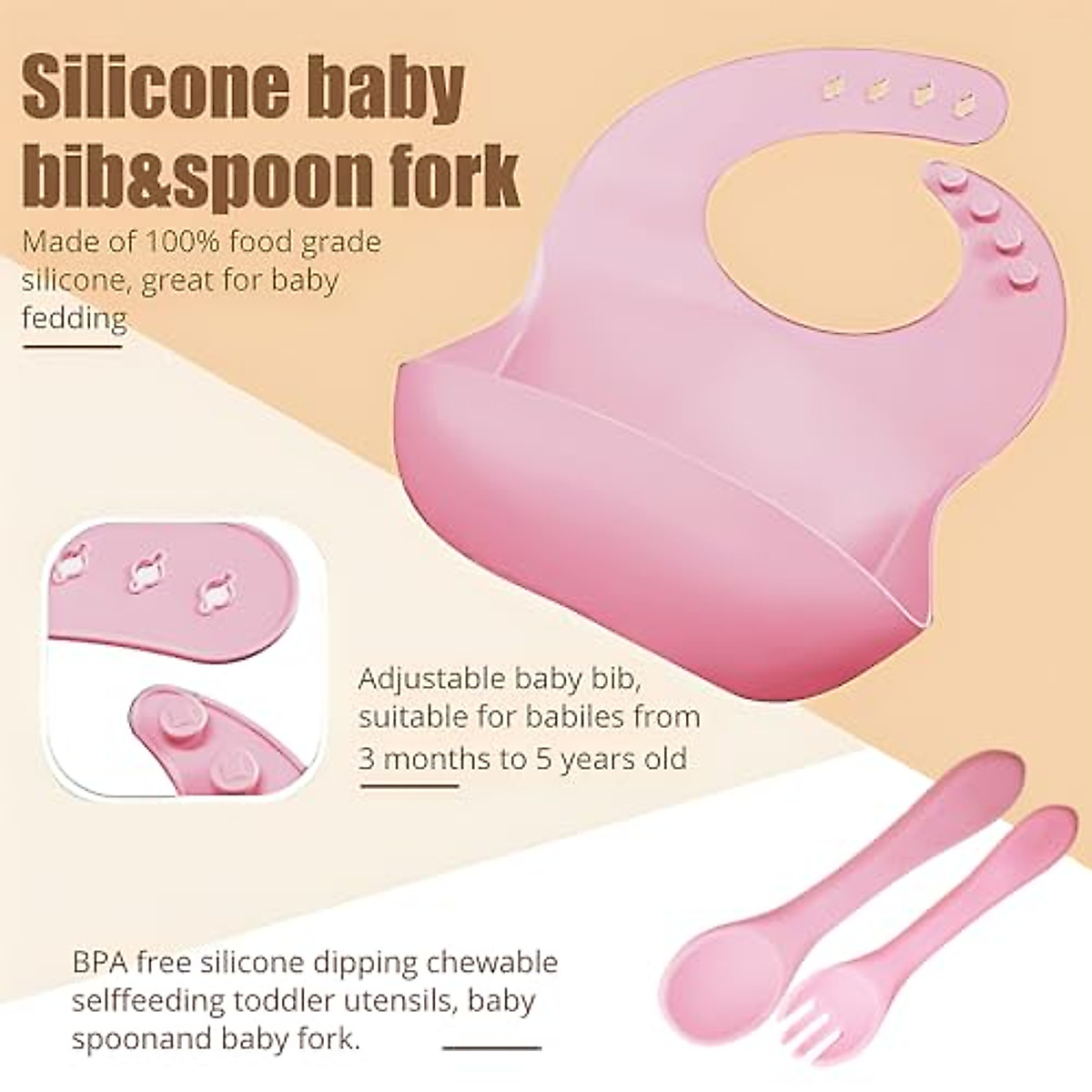 MIICASA Silicone Baby Feeding Set, Baby Led Weaning Supplies Kit With Suction Bowl & Car Plate, Bib, Spoon, Fork, Cup - Food-Grade Silicone, Dishwasher-Safe, No BPAs - For 3+ Months