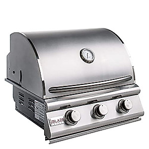Outdoor Kitchen 3 Burner Built In Propane Gas Grill (Head Only) - 25 Inch Drop In Three Burner Backyard Grill Station Liquid Propane LP By Blaze Grills