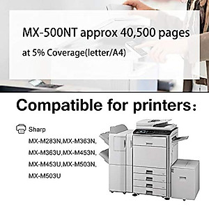 Compatible Toner Cartridge Replacement for Sharp MX-500NT Copier Toner,for MX-M283N, M363N, M363U, M453N, M453U, M503N, M503U Printers (Black,1-Pack)