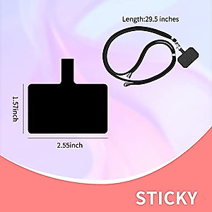 YAFIYGI 2Pack Patch Phone Crossbody Lanyard Universal Cell Phone with Adjustable Nylon Neck Strap,Nylon Wrist Straps, PVC Phone Patch with Metal Ring （White+Black）