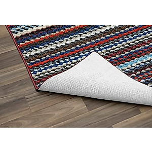 Garland Rug Carnival Area Rug, 5-Feet by 7-Feet, Random Multi-Color Stripes