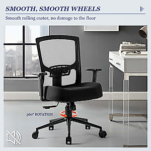 Savourseat Swivel Ergonomic Office Mesh Chair Heavy Duty Big & Tall 500lbs Swivel Office Chair Conference Modern Executive Computer 3D Armrests Mesh Chair