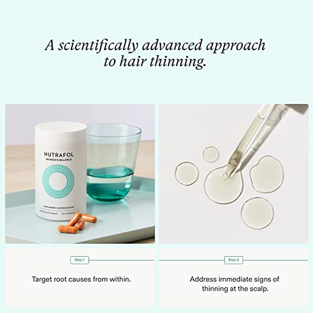 Nutrafol Women's Balance Hair Growth Supplement & Growth Activator Duo | Ages 45+ | Clinically Proven for Visibly Tricker & Stronger Hair | Dermotologist Recommended | 1 Month Supply