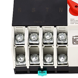 Dual Power Automatic Transfer Switch, NLQ3 125 4P 100A 110V Mini ATS Electrical Selector Switches Din Rail Mounted Dual Power Switch Generator Changeover Switch for Emergency Power