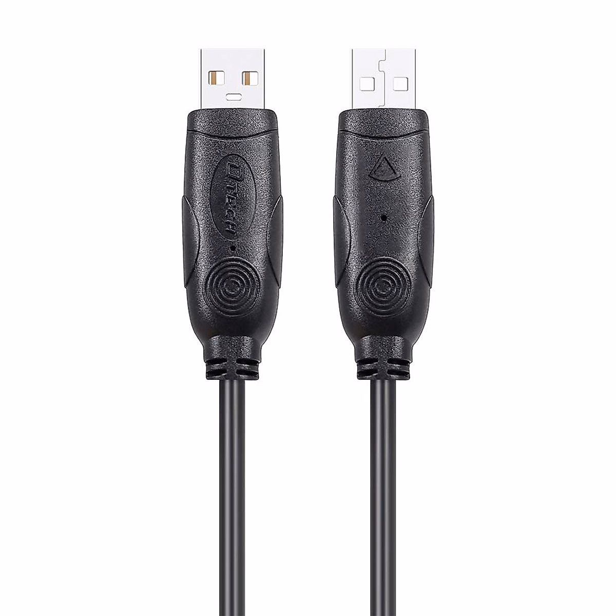 DTech USB to USB Null Modem Cable Serial RS232 Data Communication Transfer File Between 2 PCs Prolific Chip Supports Windows 11 10 8 7 XP Mac (6 Feet, Black)