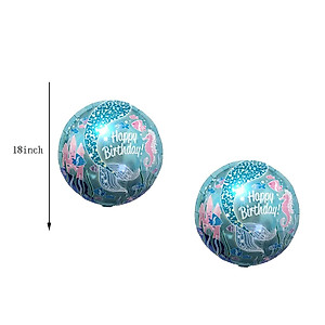 7PCS Mermaid Mylar Balloon Mermaid Balloons Birthday Party Supplies for Little Mermaid Theme Birthday Party Decorations for Girls Baby Shower