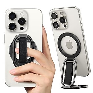 [2025 Newest] SUPERONE for MagSafe Phone Grip for MagSafe Kickstand Compatible with MagSafe Finger Loop, 4-in-1 Phone Ring Holder Strap for MagSafe iPhone 16/15/14/13/12 Series