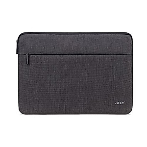 Acer Protective Laptop Sleeve | Up to 15.6" Notebook | Easy Access Outside Zipper Pocket for Adapters, Mouse or Dongle | Gray