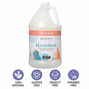 Ginger Lily Farms Botanicals All-Purpose Liquid Hand Soap Refill, 100% Vegan & Cruelty-Free, Apple Pear Scent, 1 Gallon (128 fl. oz.)