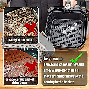 Golden Associate Silicone Liners Square 9 Inches for Large Air Fryer, 2 Pcs Non-stick Food-grade Reusable Silicone Pot Baking Tray