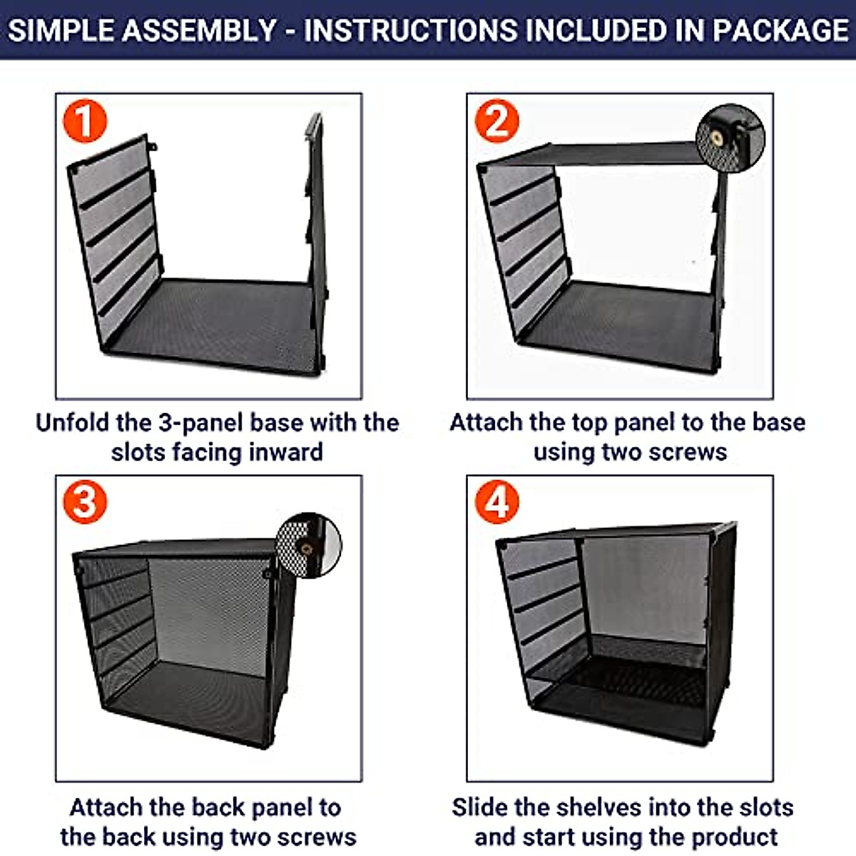 Desk Organizer Tray - Letter Tray in Black Metal Mesh for Organizing Files, Papers, Bills, Folders, Letters, Binders, and More. Desktop Paper Tray Rack for Home, Office, or School (5 Tier)