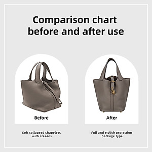 DGAZ Purse Organizer Silky Smooth,Silk,Luxury Handbag Tote in Bag Shapers, Women- Fits picotin18/22Bags (Etoupe grey, PC18)