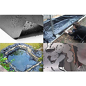TECHTONGDA HDPE Pond Liner Black 20x20ft Flexible Water Garden Fish Pond Liner Elasticity