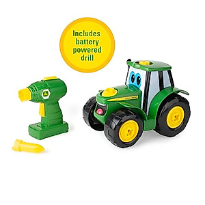 BUILD-A-BUDDY John Deere Tractor Toy and Toy Drill - Toddler STEM Take Apart Toys with 16 Individual Pieces and Kids Tools - Kids Building Toys Ages 3 Years and Up