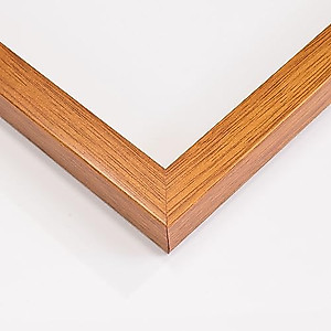 4x5 Honey Brown Real Wood Picture Frame Width 0.75 Inches | Interior Frame Depth 0.5 Inches | Warm Wood Traditional Photo Frame Complete with UV Acrylic, Foam Board Backing & Hanging Hardware