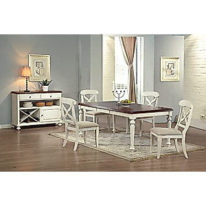 Sunset Trading Andrews Dining Table, 2 Sizes, Antique White & Distressed Chestnut