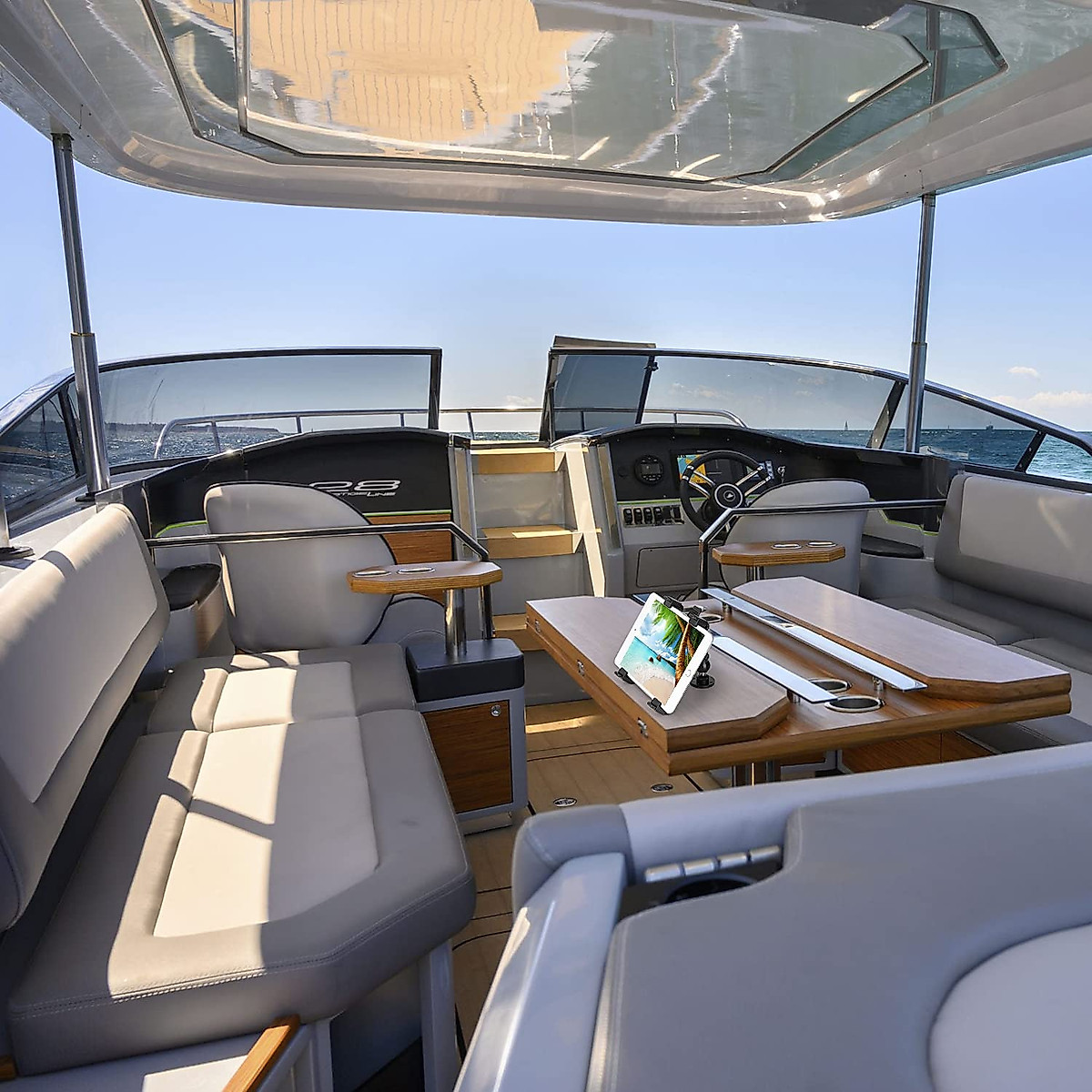 iTODOS Industrial Metal Truck Tablet Mount Holder for All 7" - 11" Tablets and GPS Navigation, Drill Base Fit for Truck, Car, Commercial Vehicles, Boat, Desk, Compatible with Sam Tab, Nexus, iPad