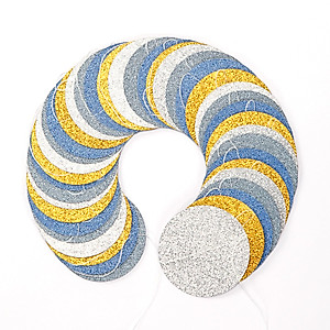 Light-Dusty Blue-Gold Silver Party-Decorations Garland - 52Ft Boys Birthday Baby Bridal Shower Wedding Hanging Streamers Banner,Bachelorette Engagement Graduation Supplies Decor Panduola