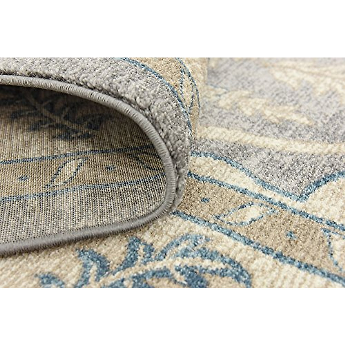 Unique Loom Salzburg Collection Classic Traditional Design Oriental Inspired Border Area Rug, 9 ft x 12 ft, Gray/Beige