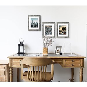 Scholartree Grey 11x14 Picture Frame set of 2,Display 11x14 without Mat or 8x10 with Mat，Wall Gallery Photo Frames