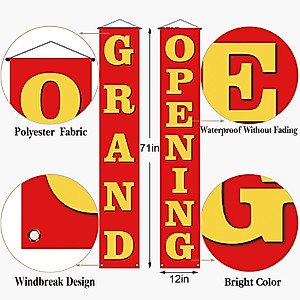 Grand Opening Decorations Outdoor Red Grand Opening Porch Sign Banner New Store Restaurant Grocery Cafes Shop Advertising Business Start Sign