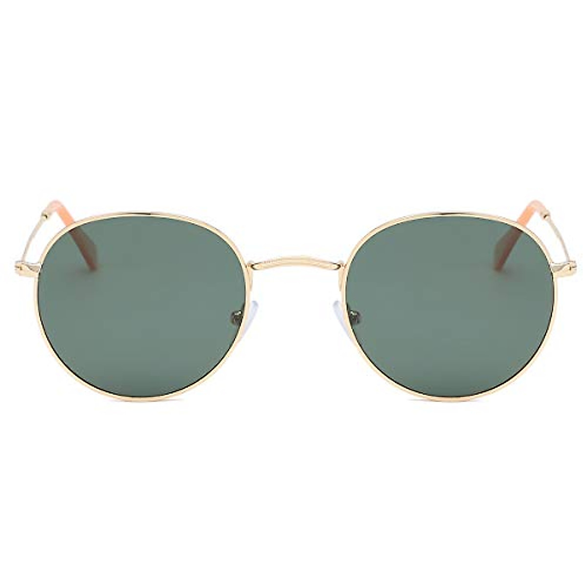 LKEYE Small Unisex Classic Vintage Round Mirror Lens Polarized Sunglasses LK1702 3447 Gold Frame/Dark green Lens
