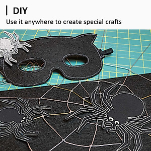 Caydo 14PCS Black Self Adhesive Felt Sheets, Sticky Back Felt Fabric for House Adorning, Costumes, Jewelry Box Drawer Liner and Halloween Art and Craft Making(A4 Size)