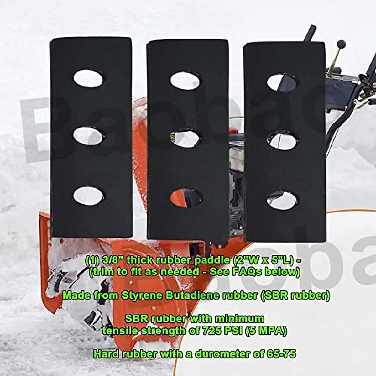 Braveboy Universal Snow Blower Impeller Modification/Rubber Kit - 3/8" 3-Blade - for Modifies 2-Stage Machine